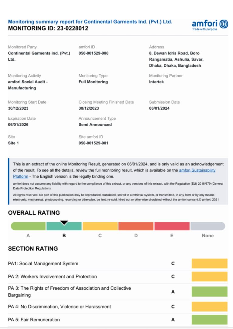 About us – Continental Garments Ind. (Pvt.) Ltd